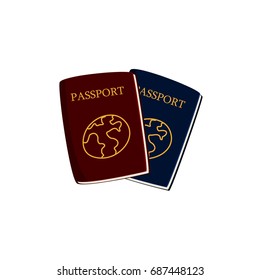Two Cartoon Passports Travel Documents Vector Stock Vector (Royalty ...