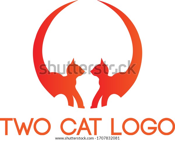 Two Cat Logo Design Business Stock Vector (Royalty Free) 1707832081