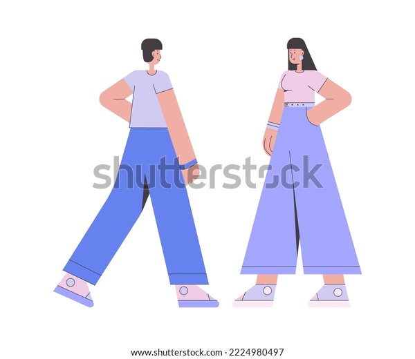 Two Characters Talking Each Other Concept Stock Vector (Royalty Free ...
