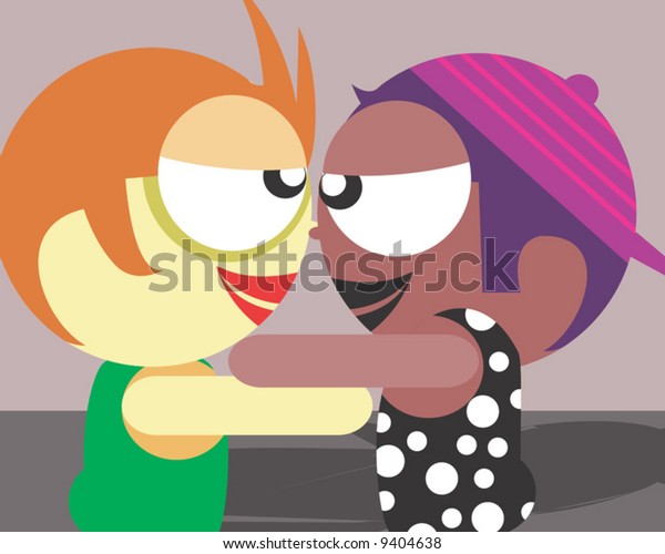 Two Children Playing Stock Vector (Royalty Free) 9404638 | Shutterstock