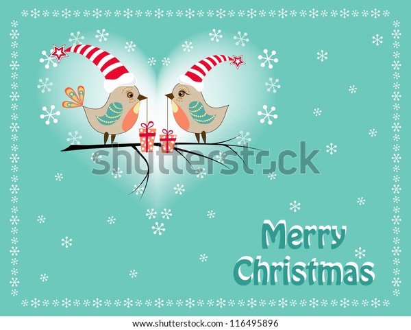 Two Christmas Birds Vector Illustration Stock Vector (Royalty Free ...