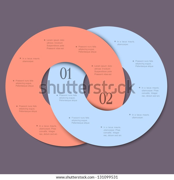 Two Circles Trendy Design Template Infographics Stock Vector (Royalty ...
