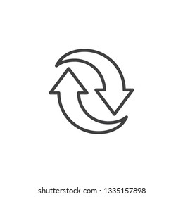 Two Circular Arrows Line Icon Linear Stock Vector (Royalty Free) 1335157898