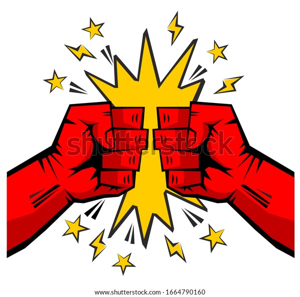 Two Clenched Fists Bumping Together Fist Stock Vector (Royalty Free ...