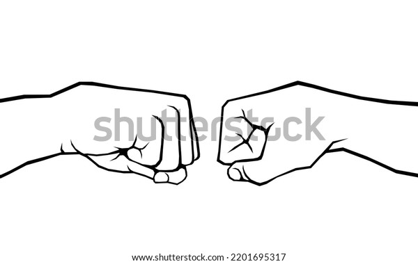 Two Clenched Fists Bumping Together Stock Vector (Royalty Free ...