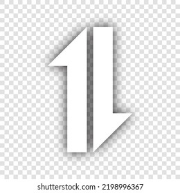 Two Closest Arrows Updown Sign White Stock Vector (Royalty Free ...