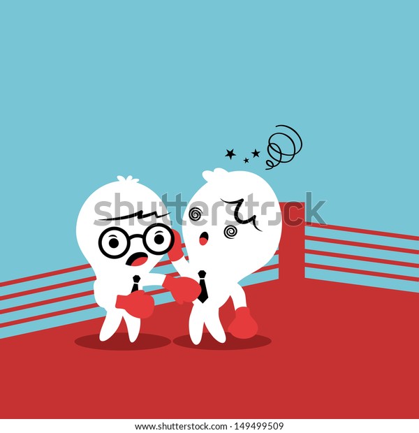 Two Colleagues Fighting Each Other Stock Vector (Royalty Free ...