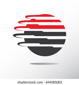 Two Color Globe Logo Stock Vector (Royalty Free) 694585003 | Shutterstock