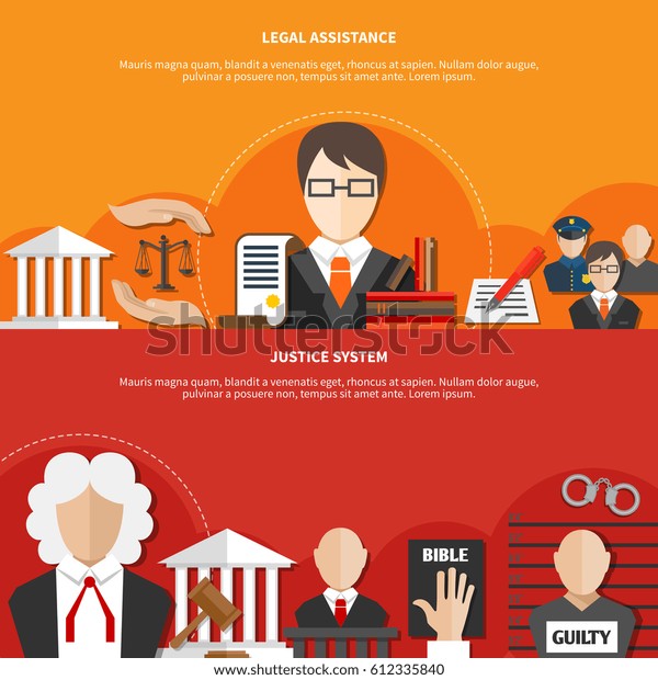 Two Colored Horizontal Law Banner Set Stock Vector (Royalty Free) 612335840