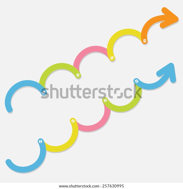 Two Colorful Timeline Upwards Arrow Screw Stock Vector (Royalty Free ...