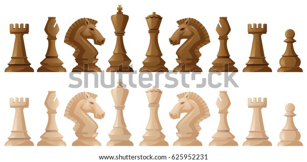 Two Colors Chess Pieces Illustration Stock Vector (Royalty Free ...