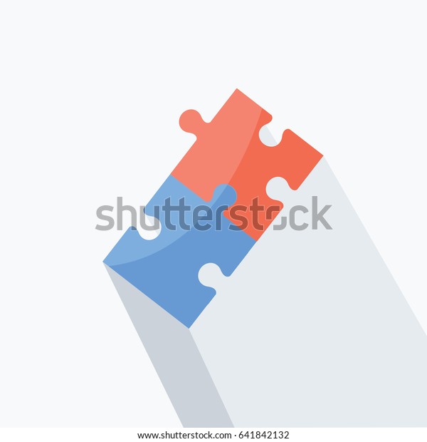 Two Complete Puzzle Pieces Cartoon Beautiful Stock Vector (Royalty Free ...
