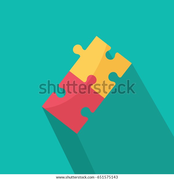 Two Complete Puzzle Pieces Cartoon Beautiful Stock Vector (Royalty Free ...