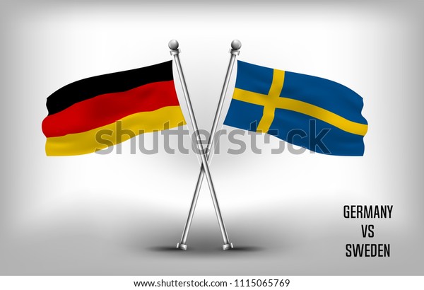 Two Country Flags Germany Sweden Vector Stock Vector (Royalty Free ...