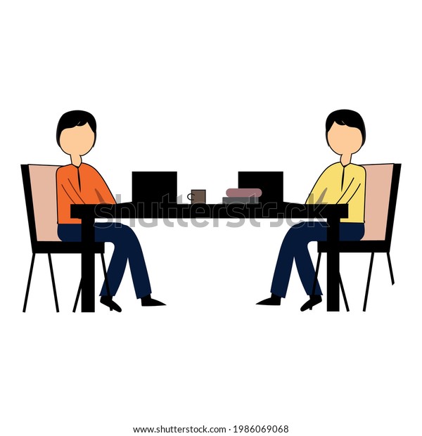 Two Coworking People Icon Vector Stock Vector (Royalty Free) 1986069068 ...