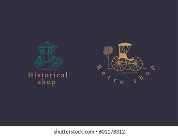 Two Creative Logo Historic Retro Store Stock Vector (Royalty Free ...