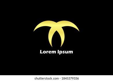 Two Crescent Moons Forming Golden X Stock Vector (Royalty Free) 1845379336