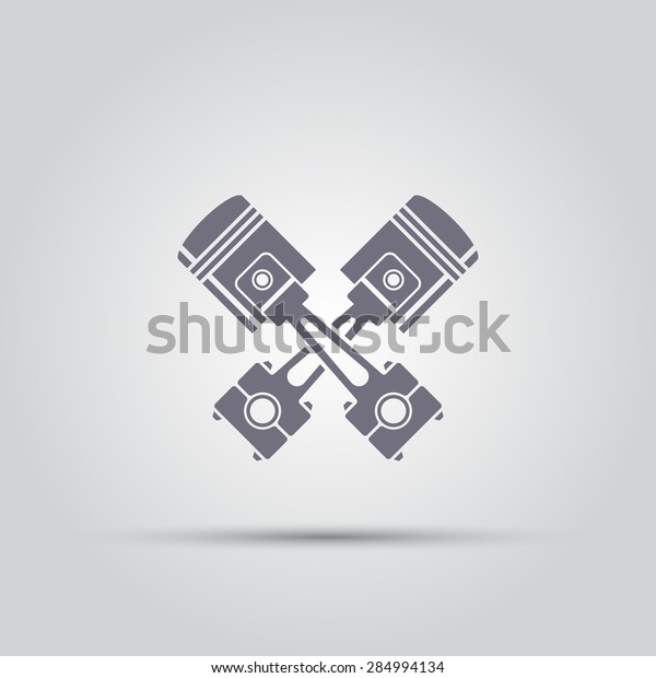 Two Crossed Car Engine Pistons Isolated Stock Vector (Royalty Free ...