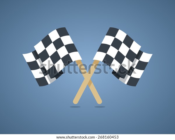 Two Crossed Checkered Racing Flags Flat Stock Vector (Royalty Free ... Two Crossed Checkered Racing Flags Flat Stock Vector (Royalty Free ...