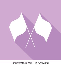Two Crossed Flags Sign White Icon Stock Vector (Royalty Free ...