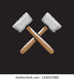 Two Crossed Hammers Isolated On Black Stock Vector (Royalty Free ...