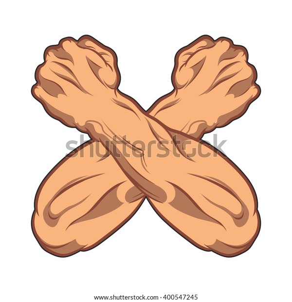 Two Crossed Hands Clenched Into Fist Stock Vector (Royalty Free) 400547245