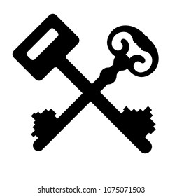 Two Crossed Keys On White Background Stock Vector (Royalty Free ...