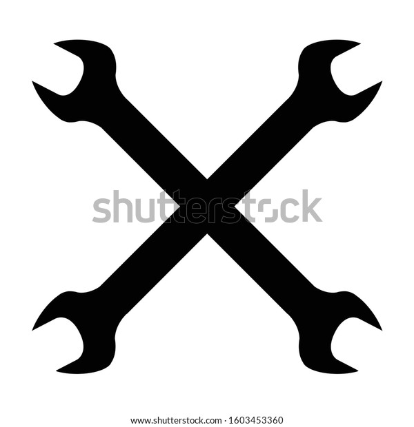 Two Crossed Mechanics Open Ended Spanners Stock Vector (Royalty Free ...