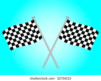 Two Crossed Over Chequered Flags On Stock Vector (Royalty Free) 32734213