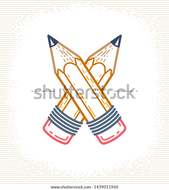 Two Crossed Pencils Vector Simple Trendy Stock Vector (Royalty Free ...