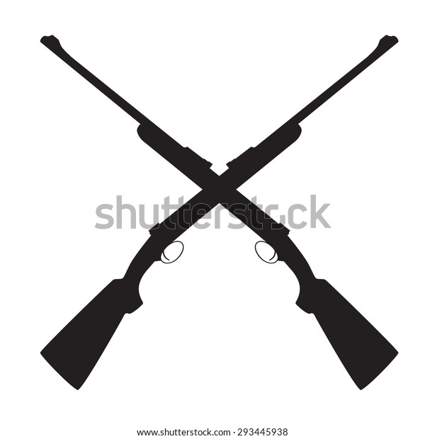 Two Crossed Rifle Vector Illustration Hunting: vetor stock (livre de ...