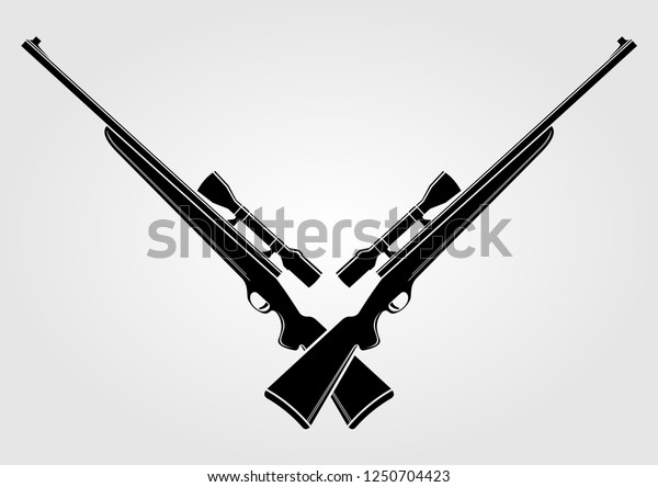 Two Crossed Sniper Rifles Isolated On Stock Vector (Royalty Free ...