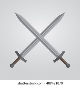 Two Crossed Swords Stock Vector (Royalty Free) 489421870 | Shutterstock