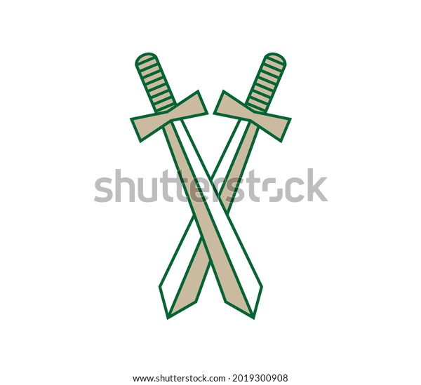 Two Crossed Swords Ancient Weapon Stock Vector (Royalty Free ...