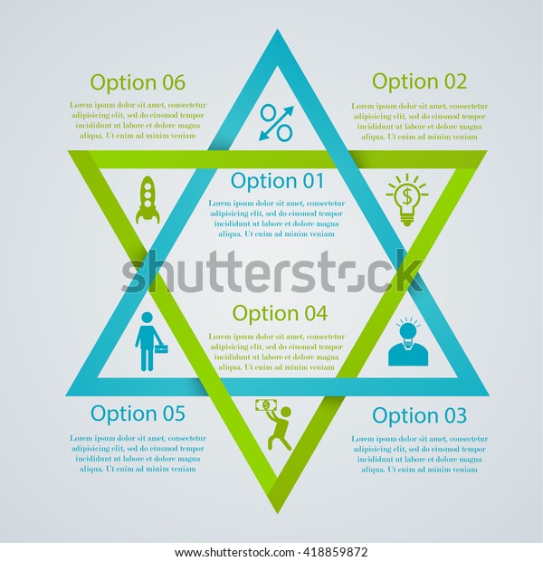 Two Crossed Triangles Infographic Template Business Stock Vector ...