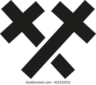 Two Crosses Crossed Stock Vector (Royalty Free) 421525552 | Shutterstock