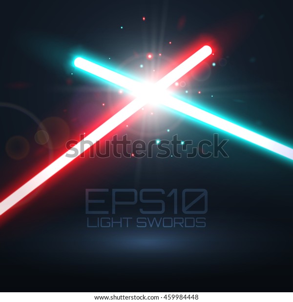 Two Crossing Lasers Background Red Light Stock Vector (Royalty Free ...