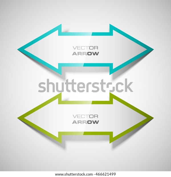 Two Curved Arrow 2 Direction Banner Stock Vector (Royalty Free) 466621499