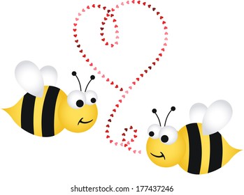 Two Cute Bees Love Stock Vector (Royalty Free) 177437246 | Shutterstock
