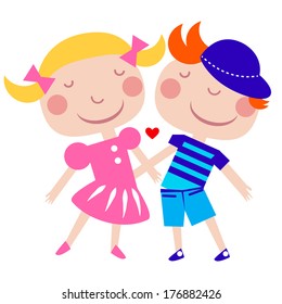 Two Cute Characters Isolated On White: vector de stock (libre de ...