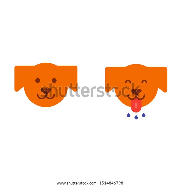 Two Cute Happy Dog Head Smiling Stock Vector (Royalty Free) 1514846798 ...