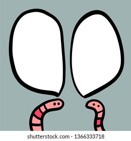 Two Cute Worms Talking Cute Speech Stock Vector (Royalty Free ...