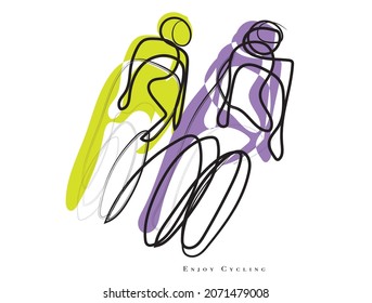 Two Cyclists Racing Finish Line Stock Vector (Royalty Free) 2071479008 ...