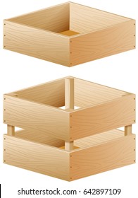 Two Designs Wooden Boxes Illustration Stock Vector (Royalty Free ...