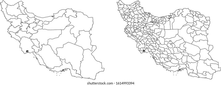 Two Detailed Vector Maps Iran Administrative Stock Vector (Royalty Free ...