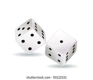 Two Dice Isolated On White Background Stock Vector (Royalty Free) 50122531
