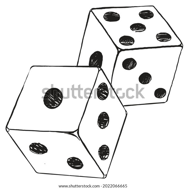 Two Dices Hand Drawn Doodle Vector Stock Vector (Royalty Free ...