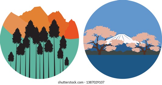 Two Different Forest Circles Vectors One Stock Vector (Royalty Free ...