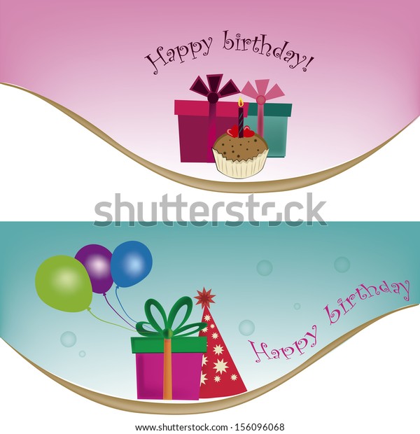 Two Different Templates Happy Birthday Related Stock Vector (Royalty ...