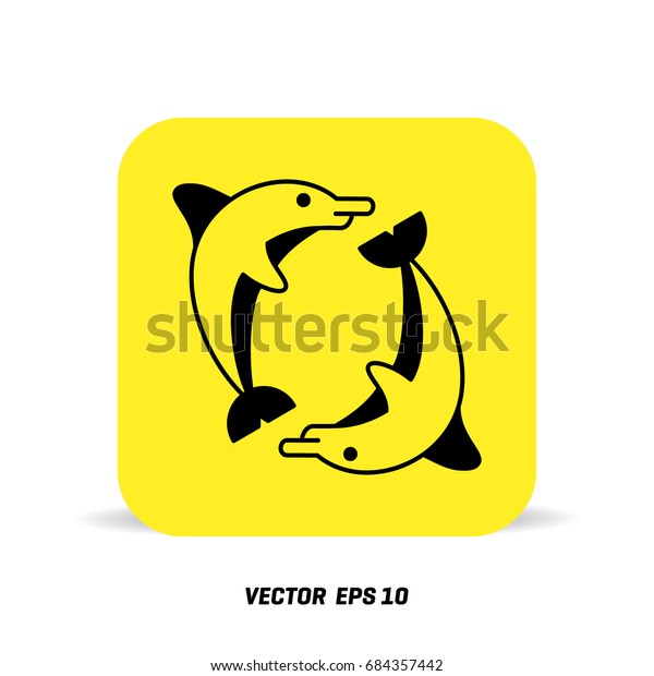Two Dolphin Circle Stock Vector (Royalty Free) 684357442 | Shutterstock